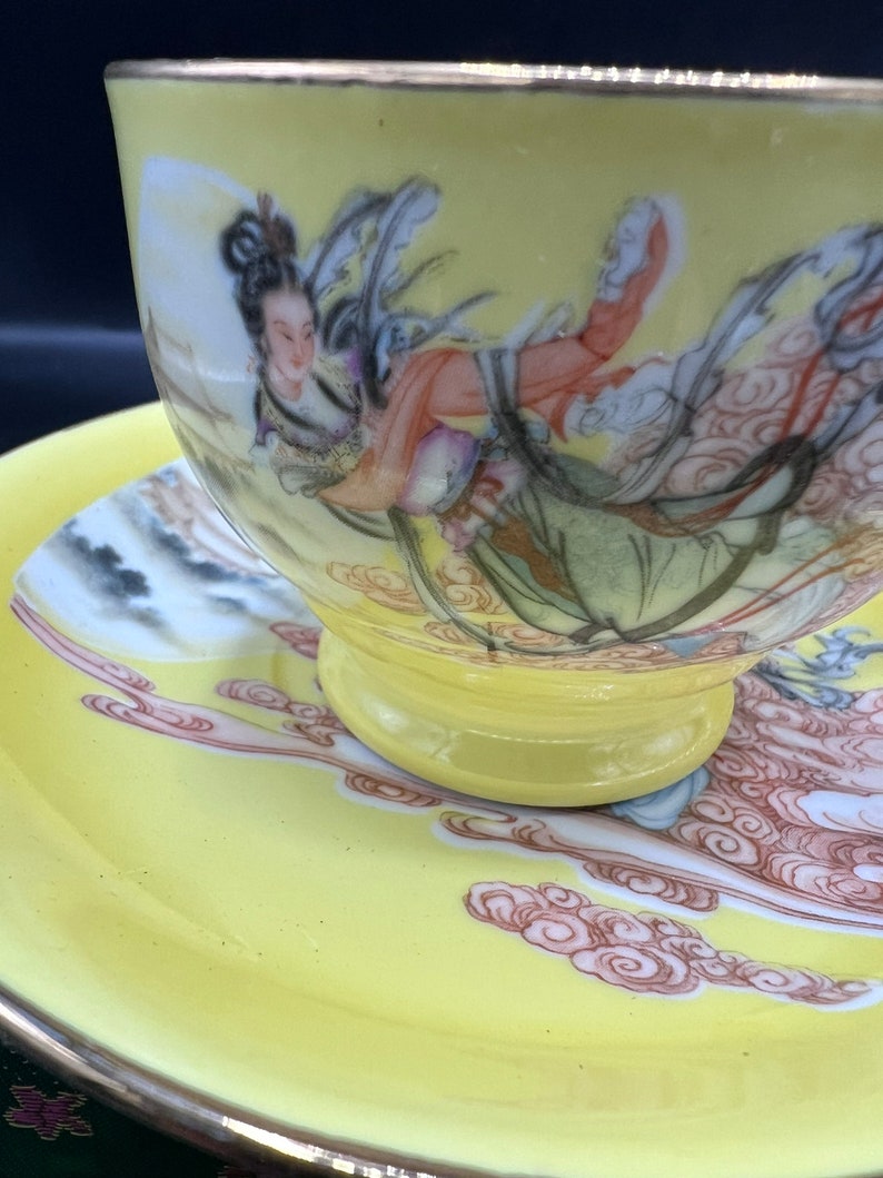 Vintage Geisha Design Porcelain Tea Cups Vintage China - Etsy