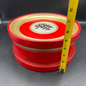 Double Happiness Chinese Metal Tin Round Container Red Gold Color ...
