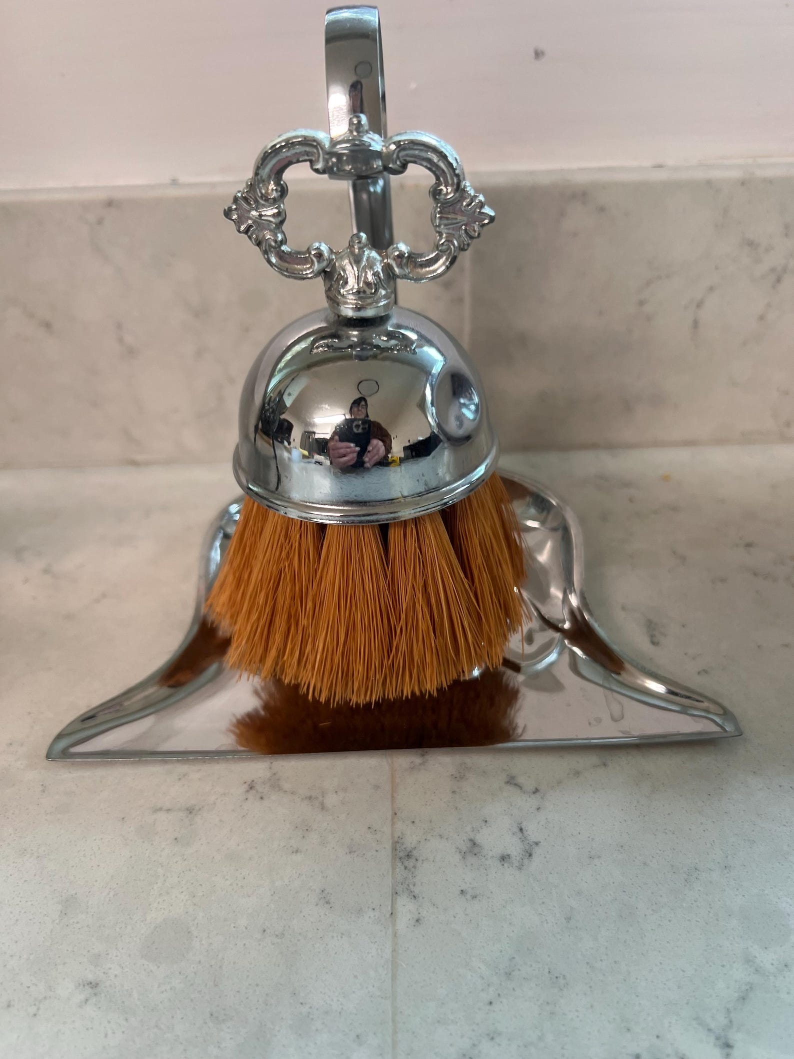 Stylish Art Deco Crumb Tray and Brush. Chrome / Vintage Brush and Pan ...