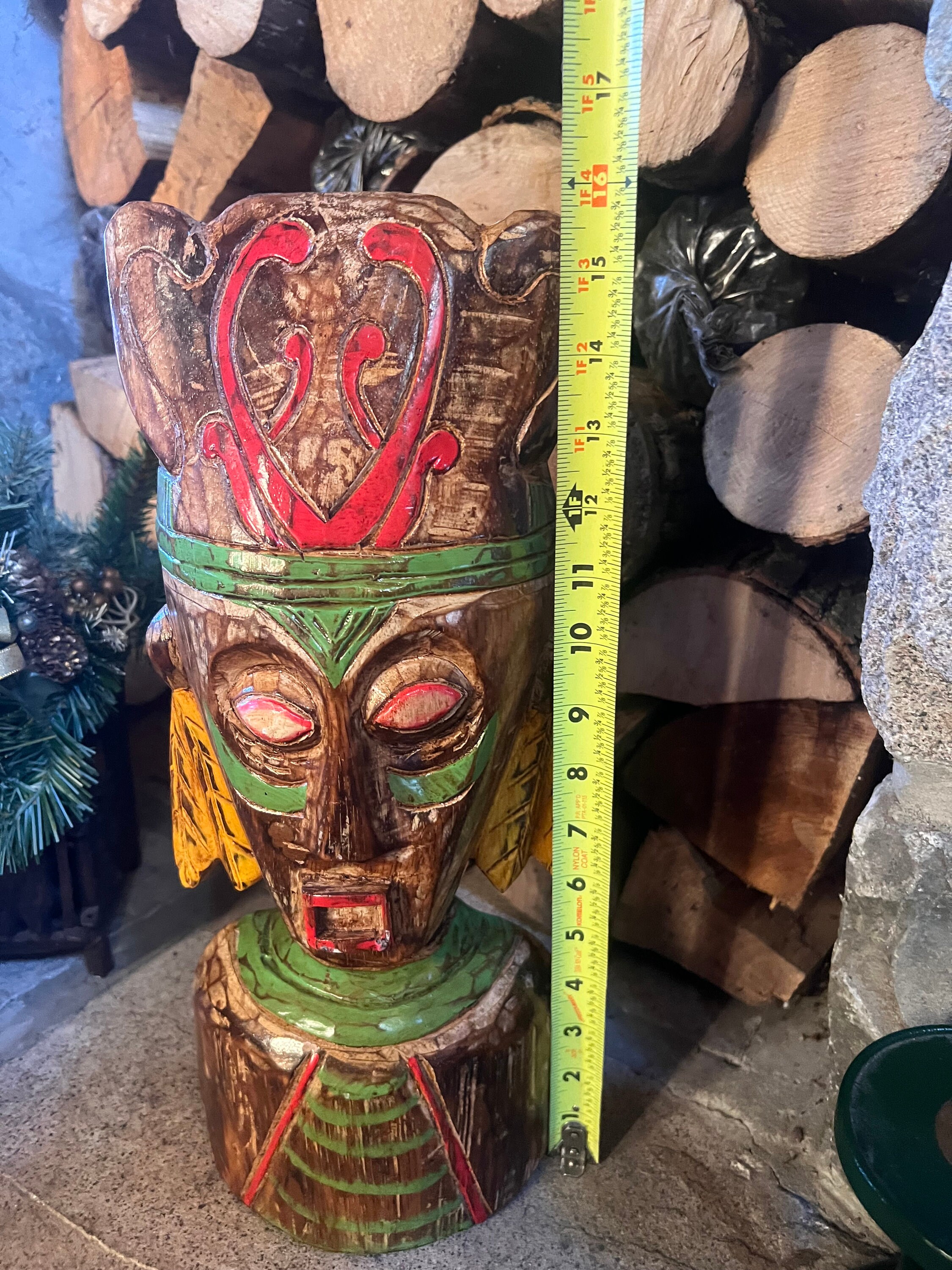 Hand Crafted Polynesian Hawaiian Style Painted Tiki Masks Wall Décor ...