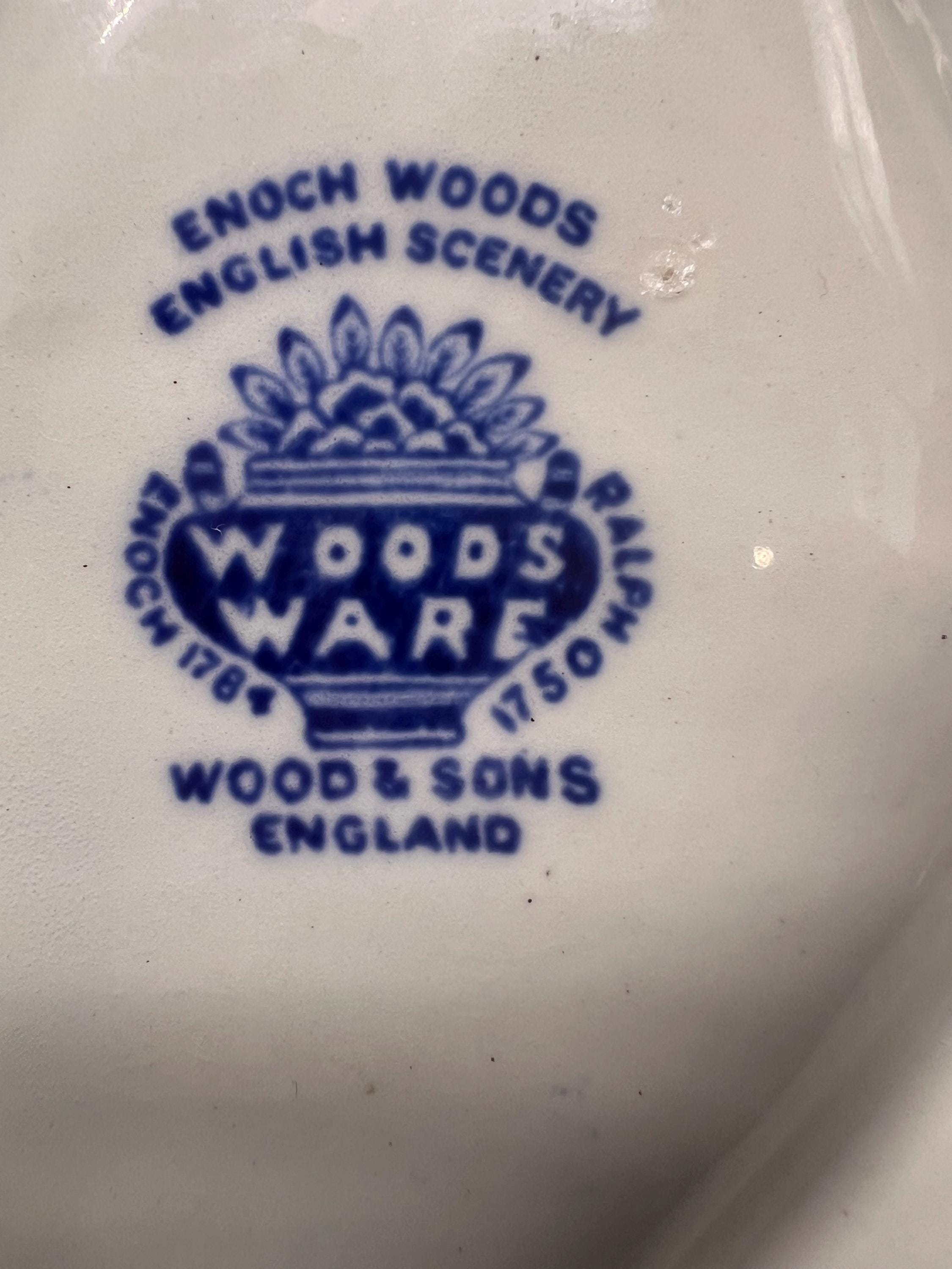 Blue Transferware Wood and Son England Dish, Radish Dish or 3 Sides ...