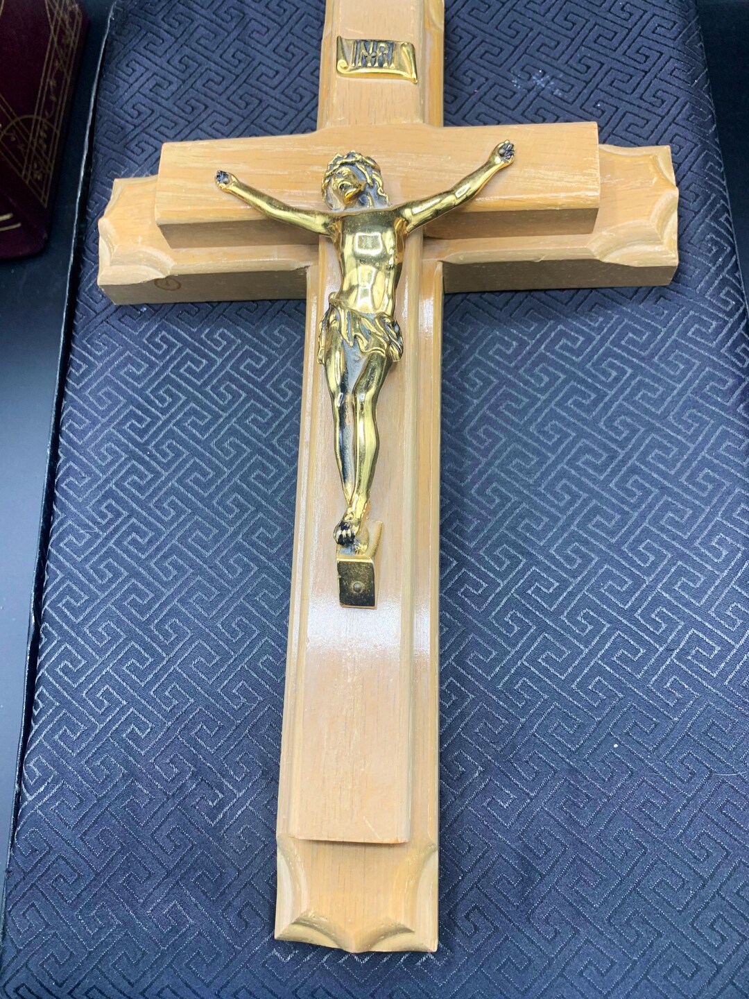 Vintage Catholic Crucifix Cross Sick Call Last Rites Kit Set , Holy ...