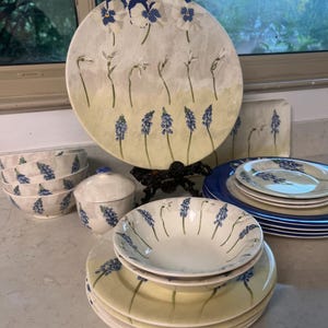 Faïencerie De Gien France Alice, Dinner Set 24 Pieces With Platter and ...