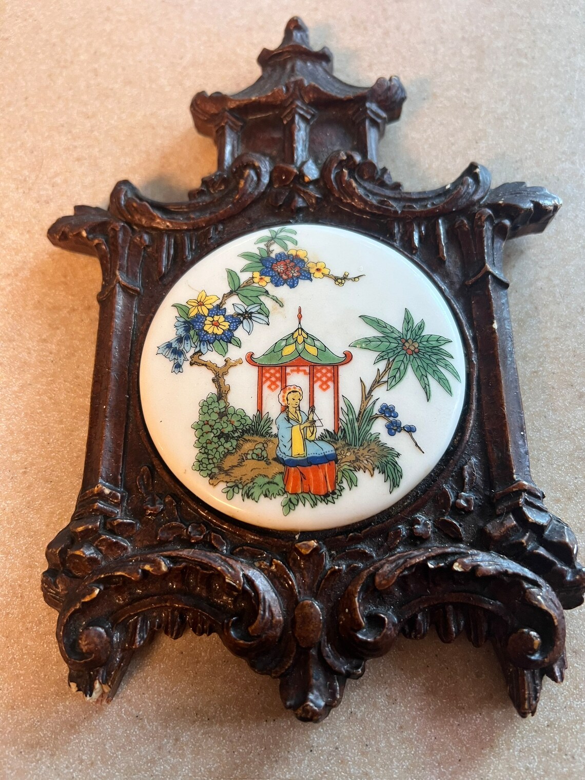 Vintage S.D. Baker Corp. Samson China Wall Plaques Vintage Cameo Asian ...