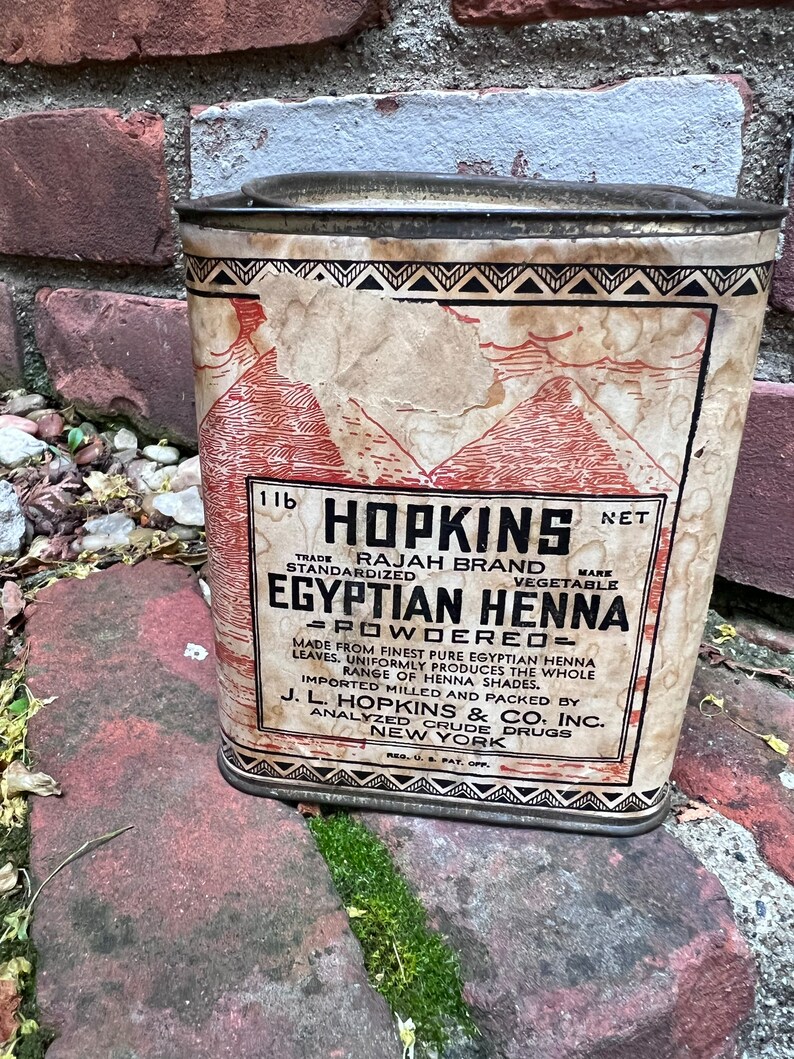 Scarce Vintage Early 1920’s Tin ORIGINAL Hopkins Egyptian Henna Hair ...