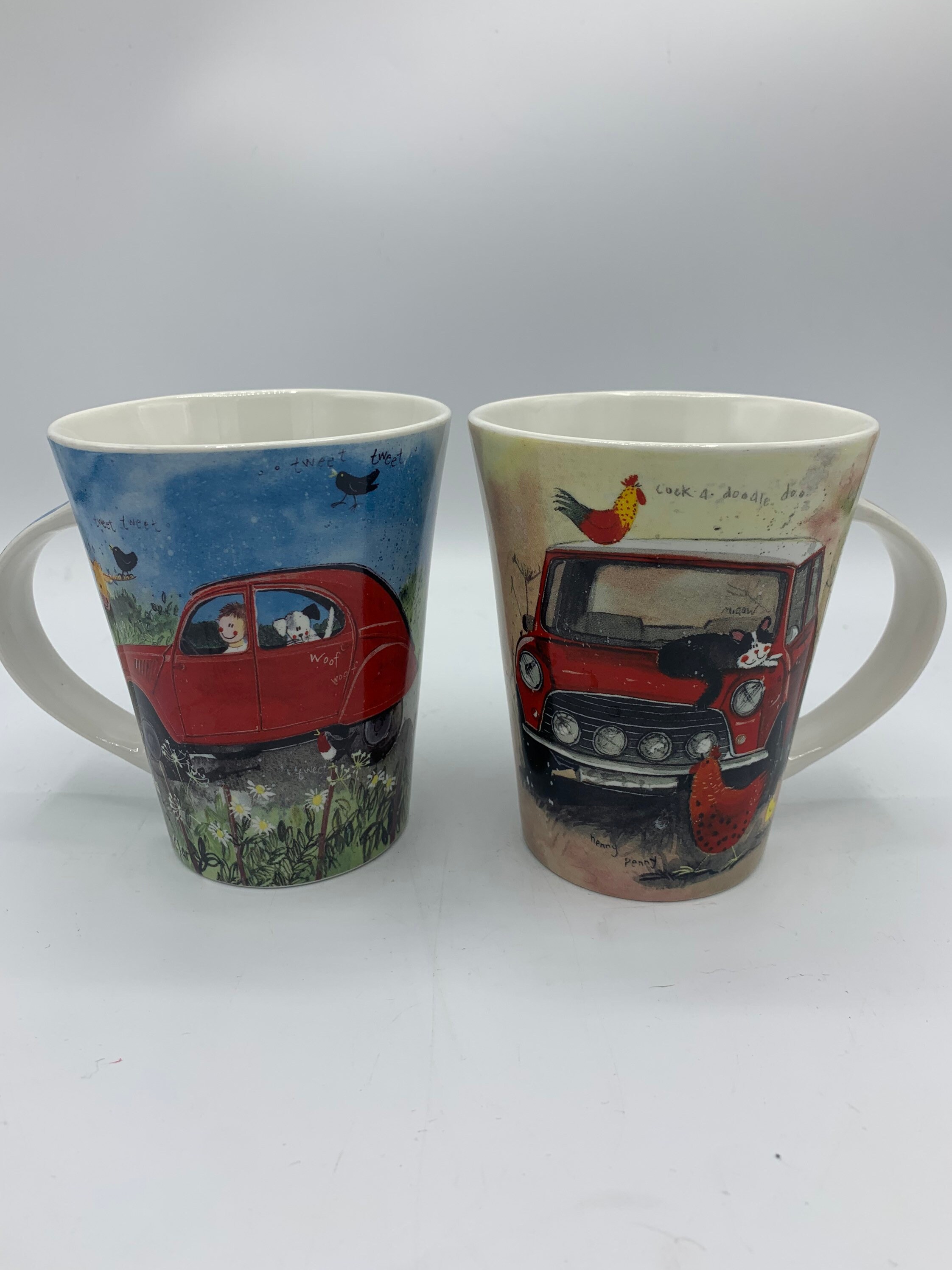 Churchill England Red Cars Fine Bone China Colorful Mugs for Kids ...