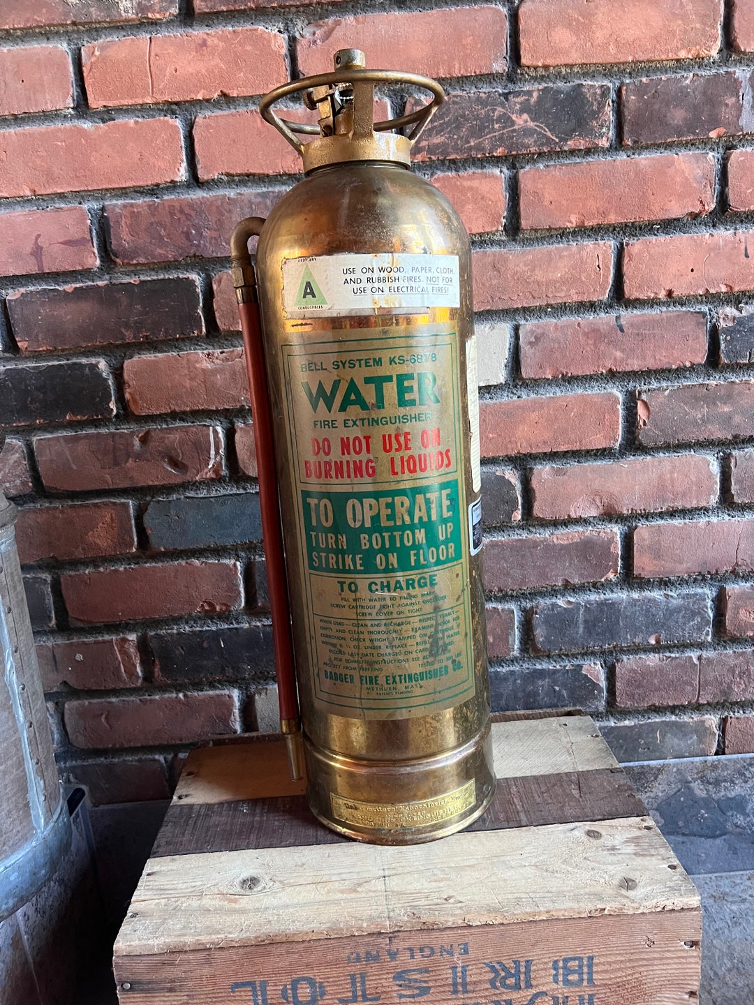 Vintage Badger Bell System Fire Extinguisher KS-6870/ Heavy Brass ...