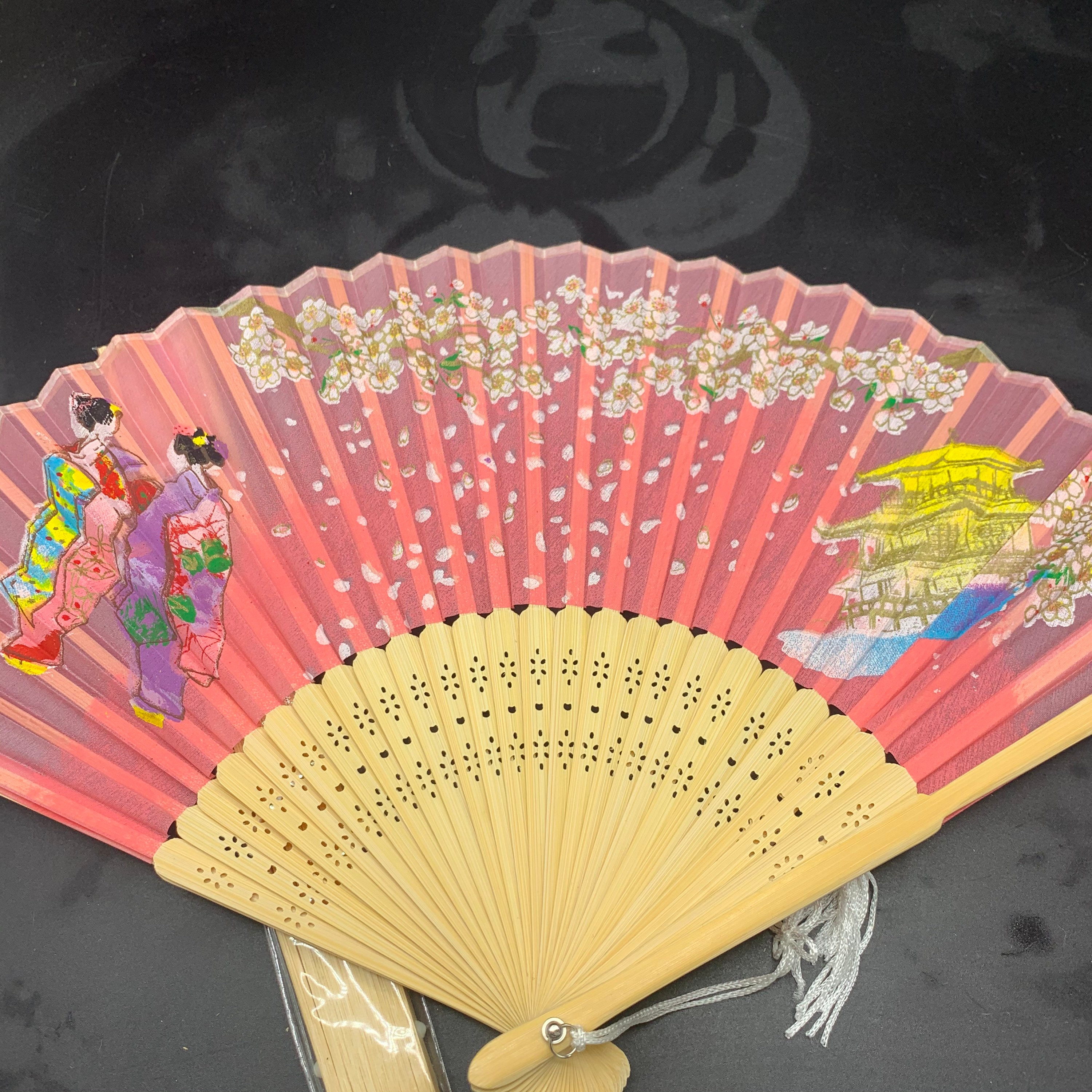 Vintage Chinese Carved Bamboo Wooden Hand Fan With Box/ - Etsy