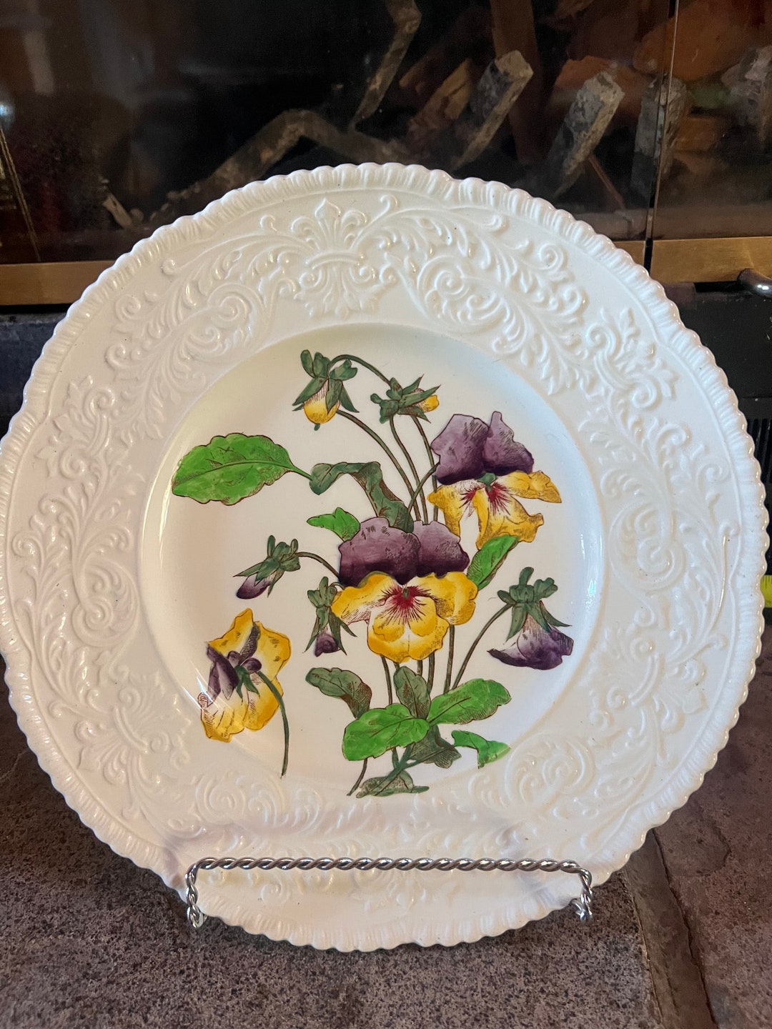 Antique Cauldron England Flower Plate 11.25 Inches - Etsy
