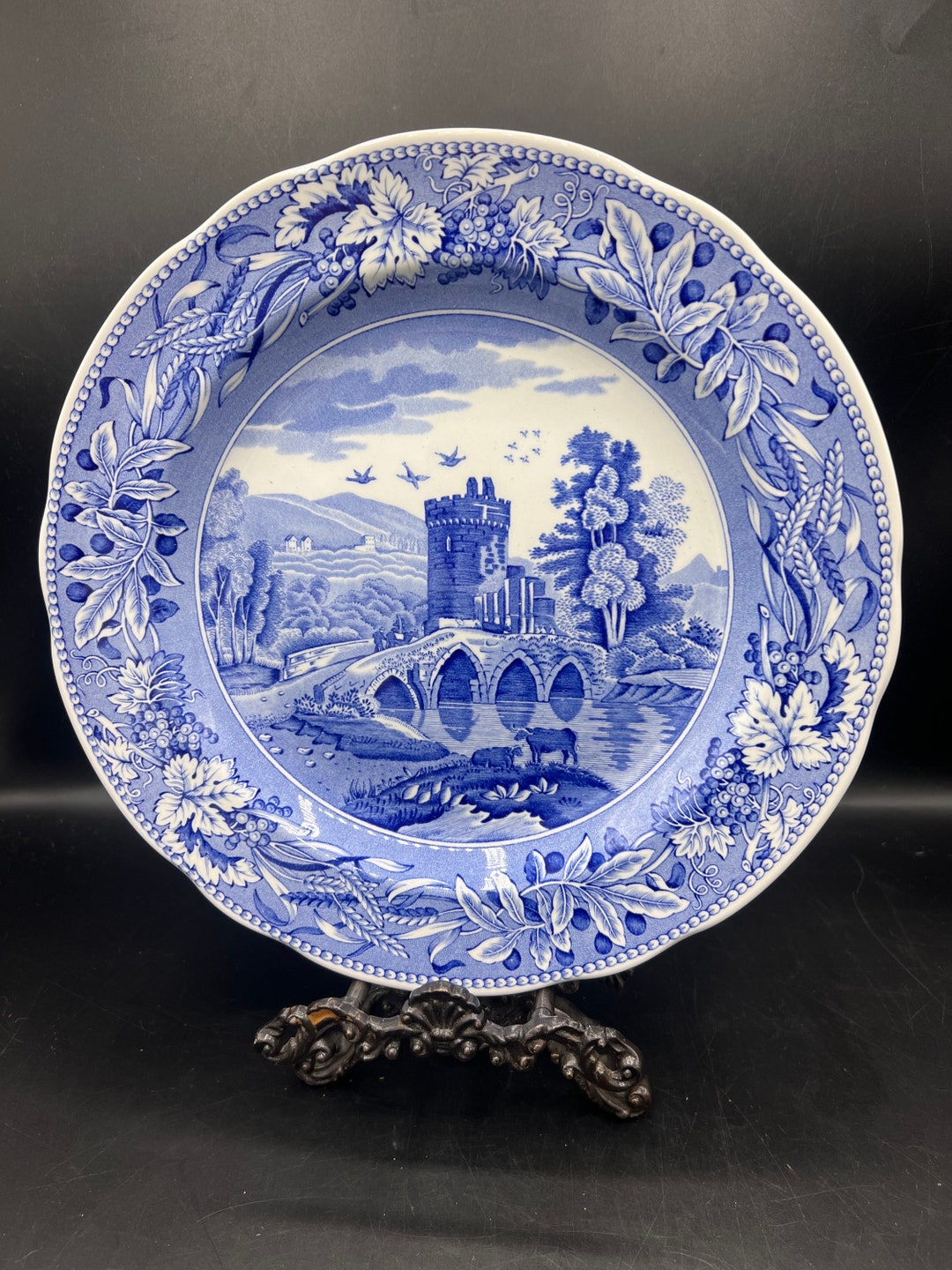 Spode Blue Collection Plates Lucano , Greek, Aesop’s Fables, Dinner ...