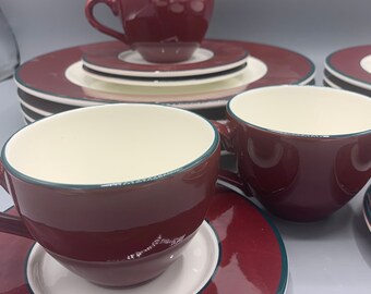 Burgundy Dinnerware Set - Etsy