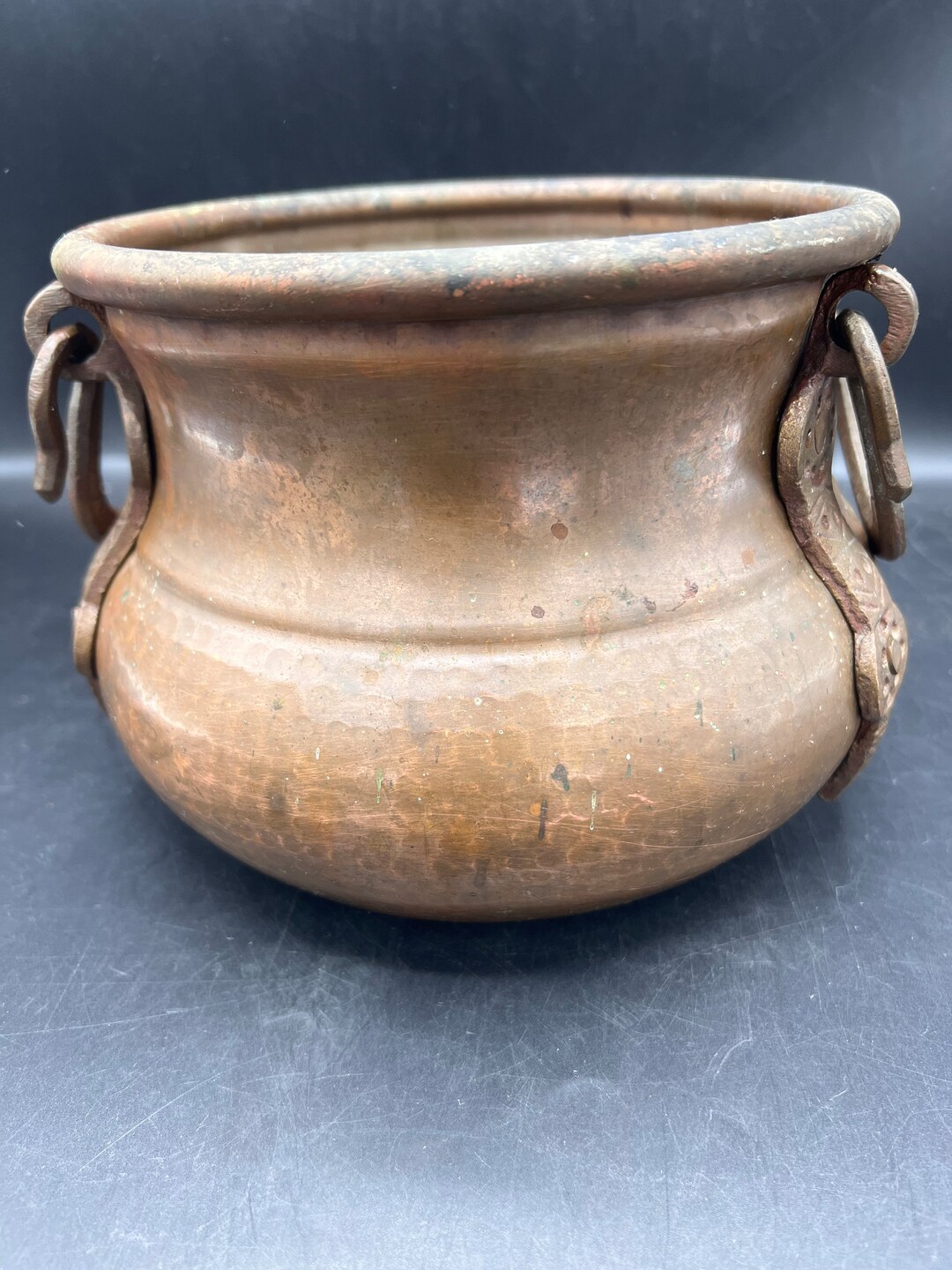 Antique Rustic European Copper Pot / Planter/ Cooper Pot With Iron ...
