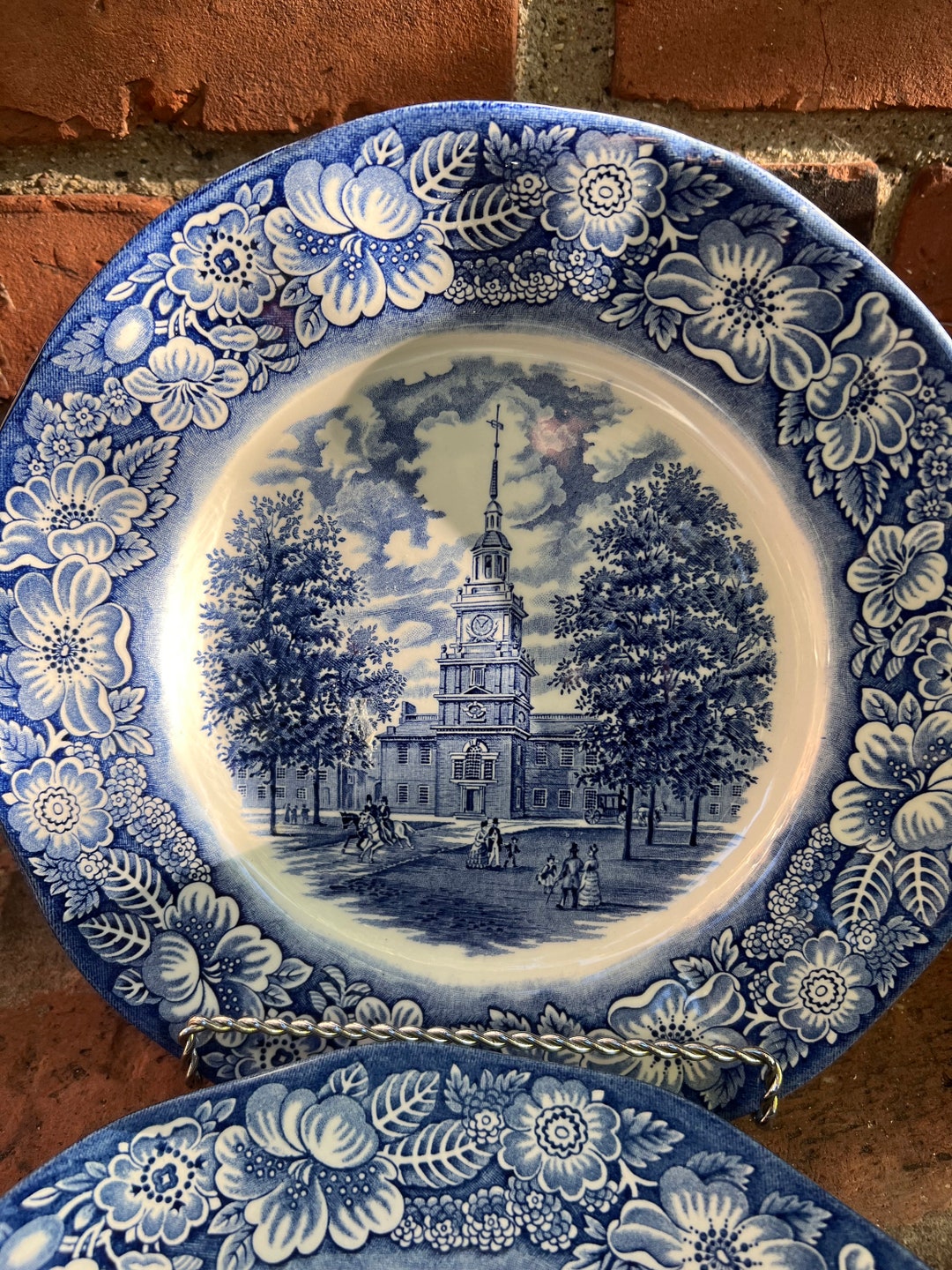 LIBERTY BLUE Independence Hall Staffordshire Ironstone Made in England ... LIBERTY BLUE Independence Hall Staffordshire Ironstone Made in England ...