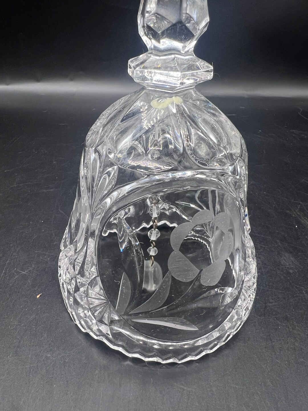 Vintage Style Cut-glass Crystal Dinner Bell With Ringer on Chain ...