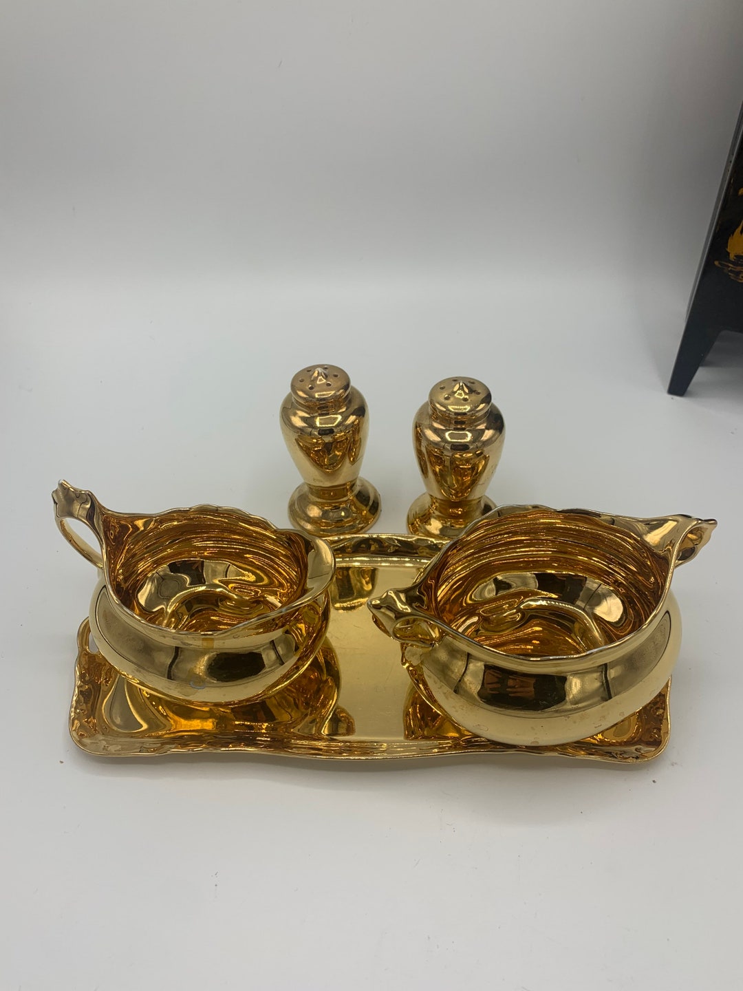 Gold Creamer Sugar and Tray Salt and Pepper Shakers Eamag Alt Schonwald ...
