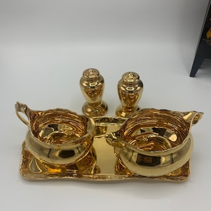 Gold Creamer Sugar and Tray Salt and Pepper Shakers Eamag Alt Schonwald ...