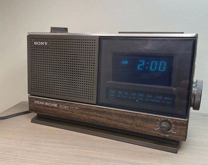 Sony Dream Machine Black Cube Clock Am/fm Radio, Post Modern Sony ICF ...