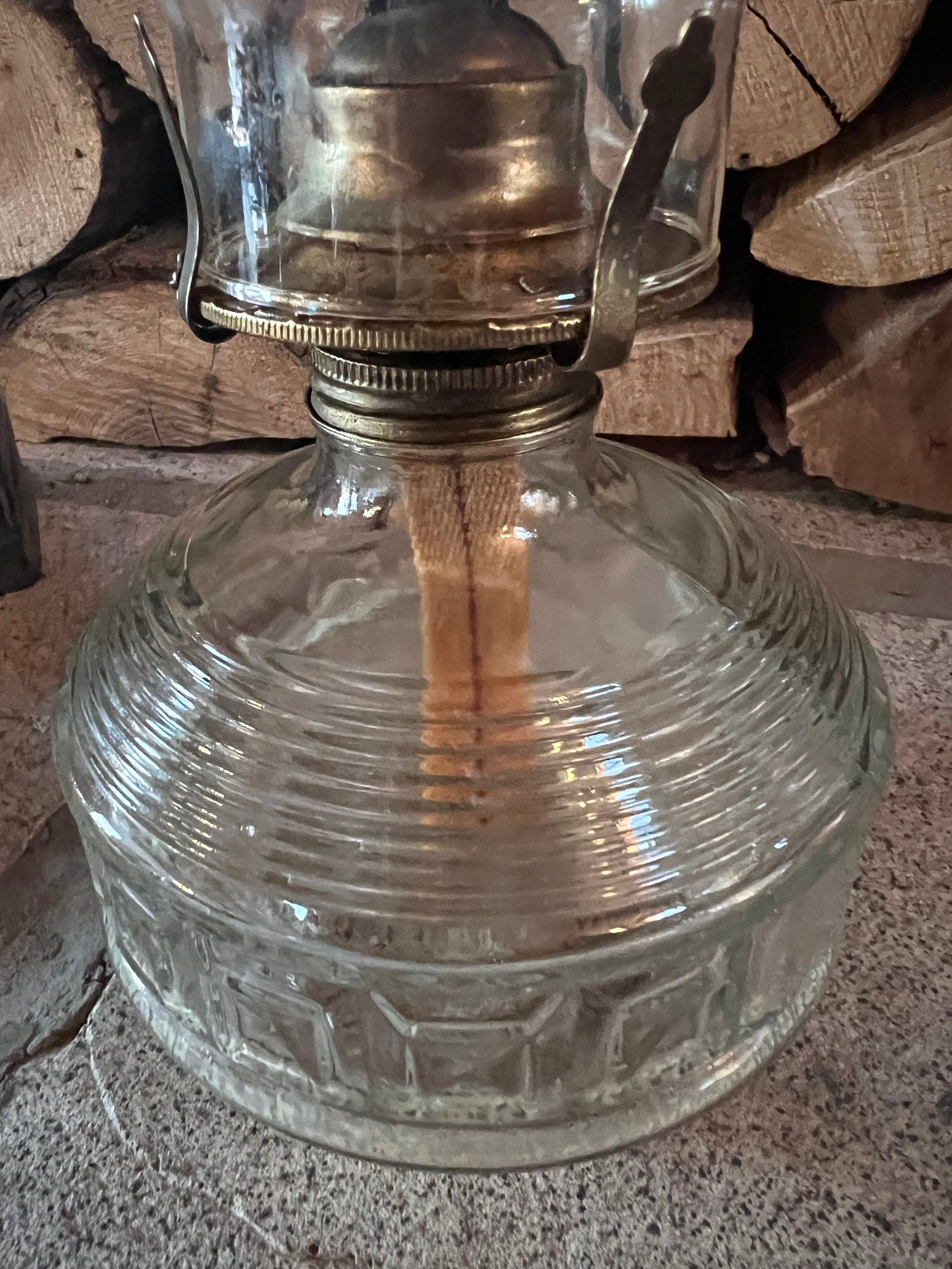 Vintage Large Clear Glass Oil Lamps Farmhouse Decor - Etsy