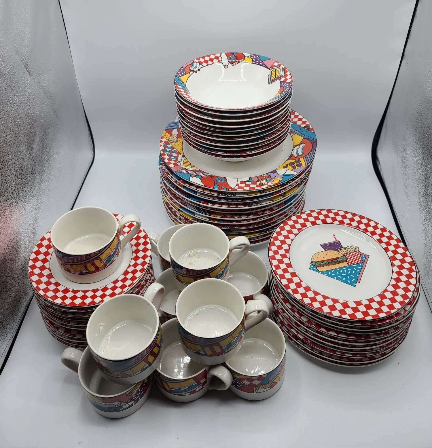 Very Rare Red and White Checkers China Century Stoneware Happy - Etsy