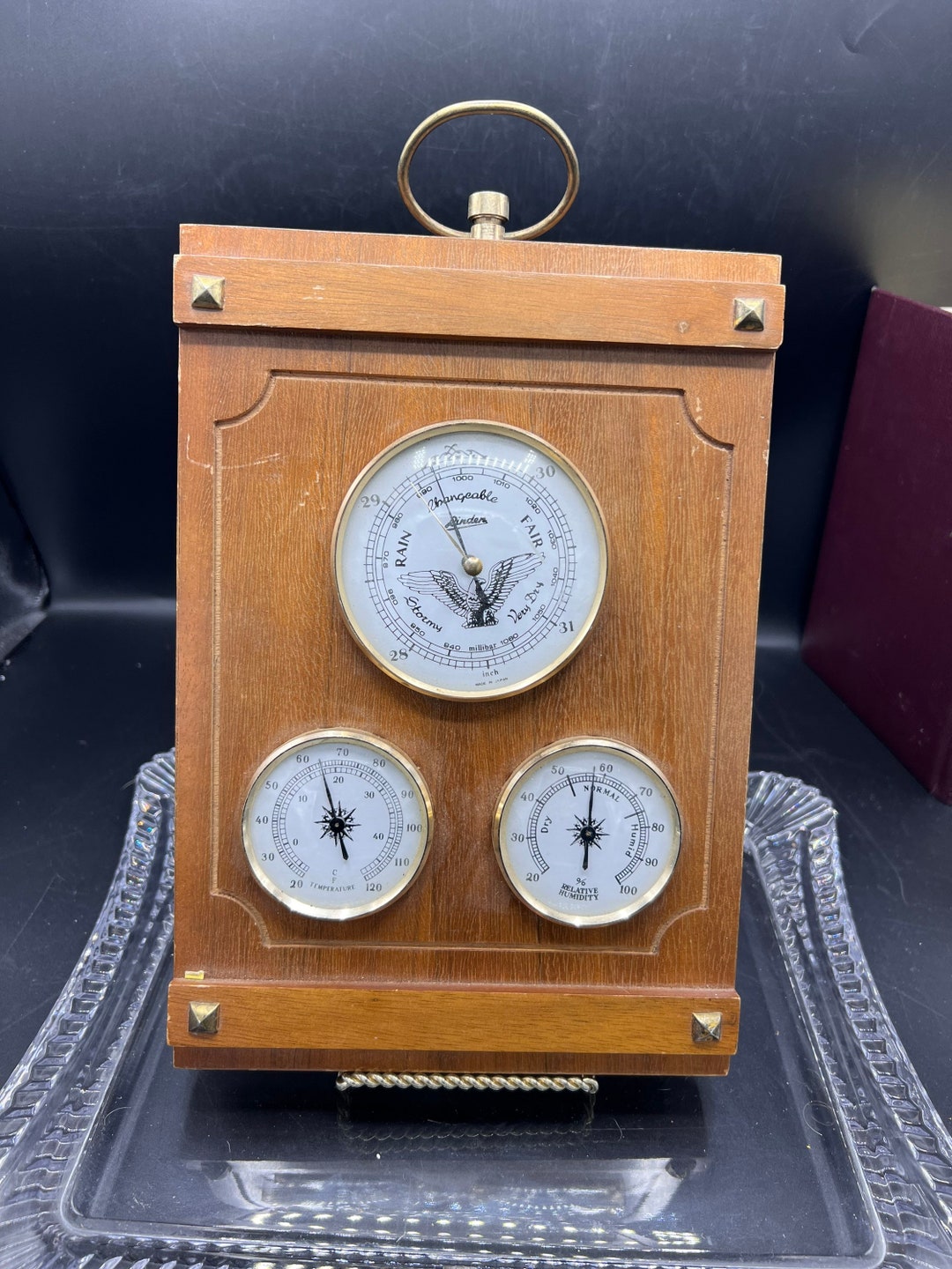 Linden Japan Vintage Weather Station Barometer Thermometer - Etsy