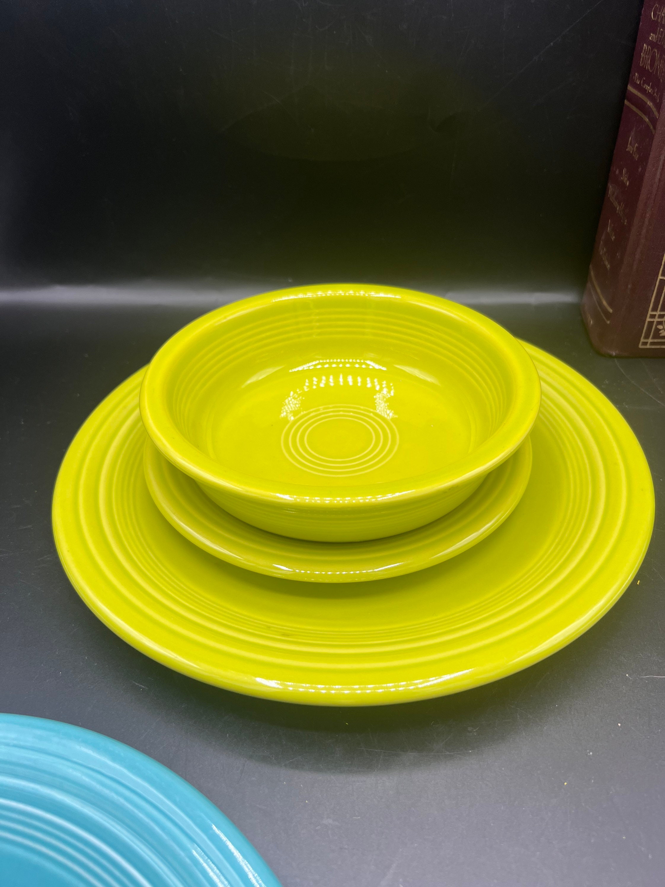 Vintage Homer Laughlin Fiesta Dinnerware Lime Green and Vintage Homer Laughlin Fiesta Dinnerware Lime Green and