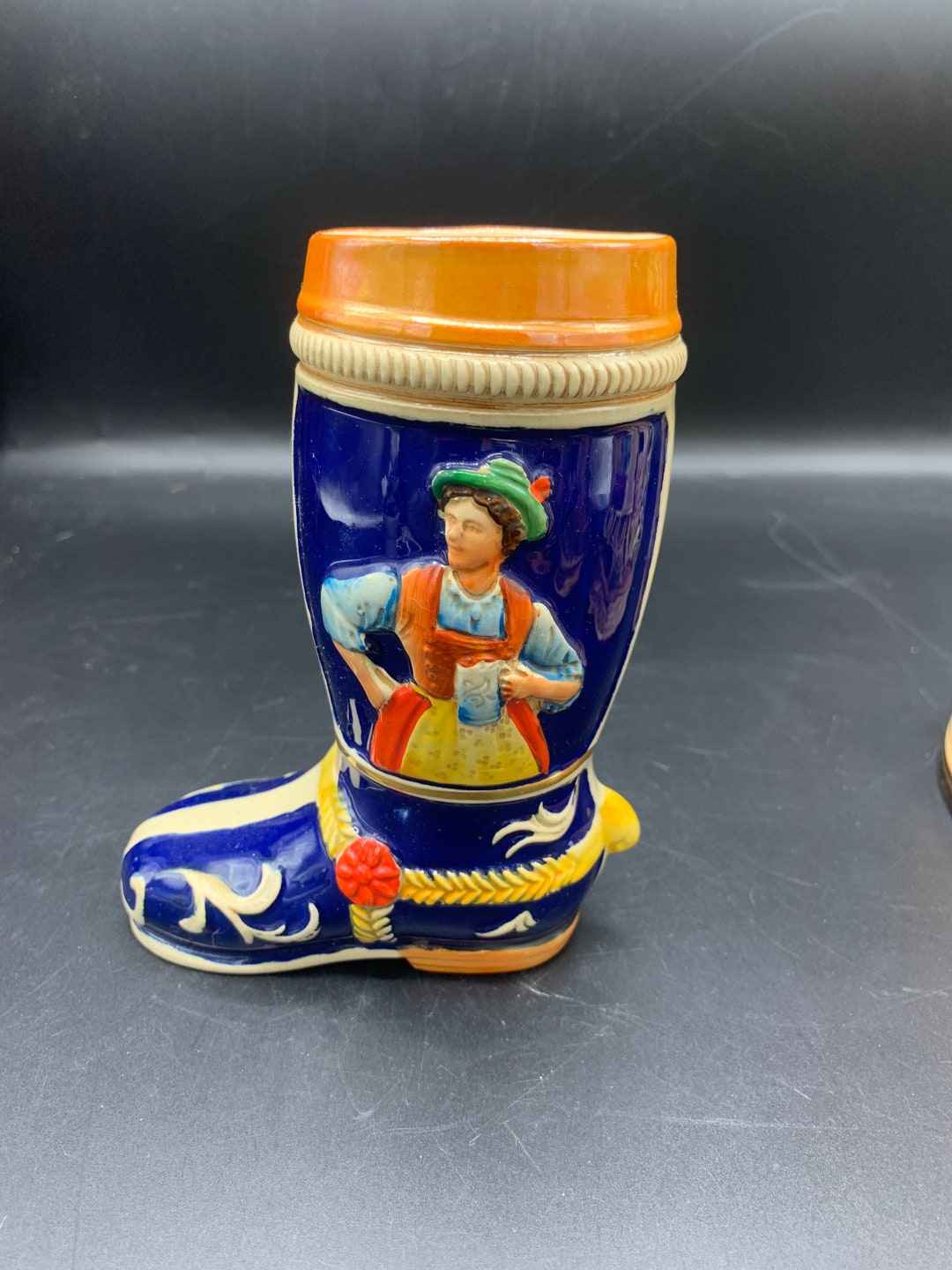Vintage German 6beer Boot Stoneware Stein Western Germany Oktoberfest ...