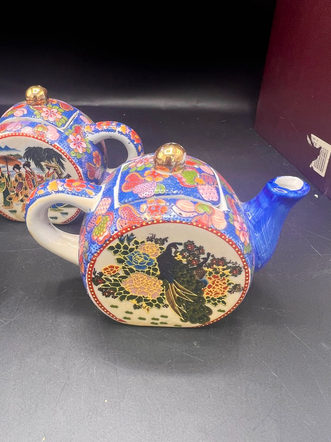 Vintage Japanese Tiny Teapot Beautiful Hand Painted in Relief (satsuma ...