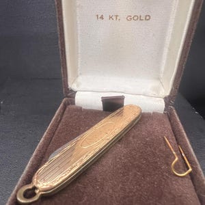 Antique 14K Gold Filled Pocket Knife, 2-3/4" Long, 1/2" Wide (without ...