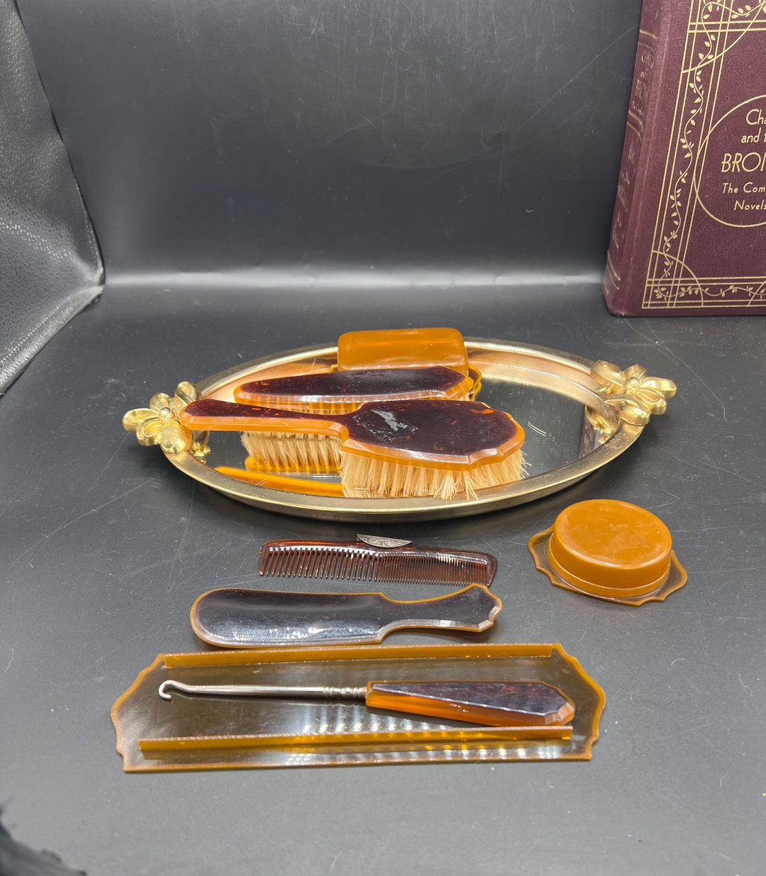 Vintage Vanity Tray, Celluloid Multiple Items, Victorian Grooming ...