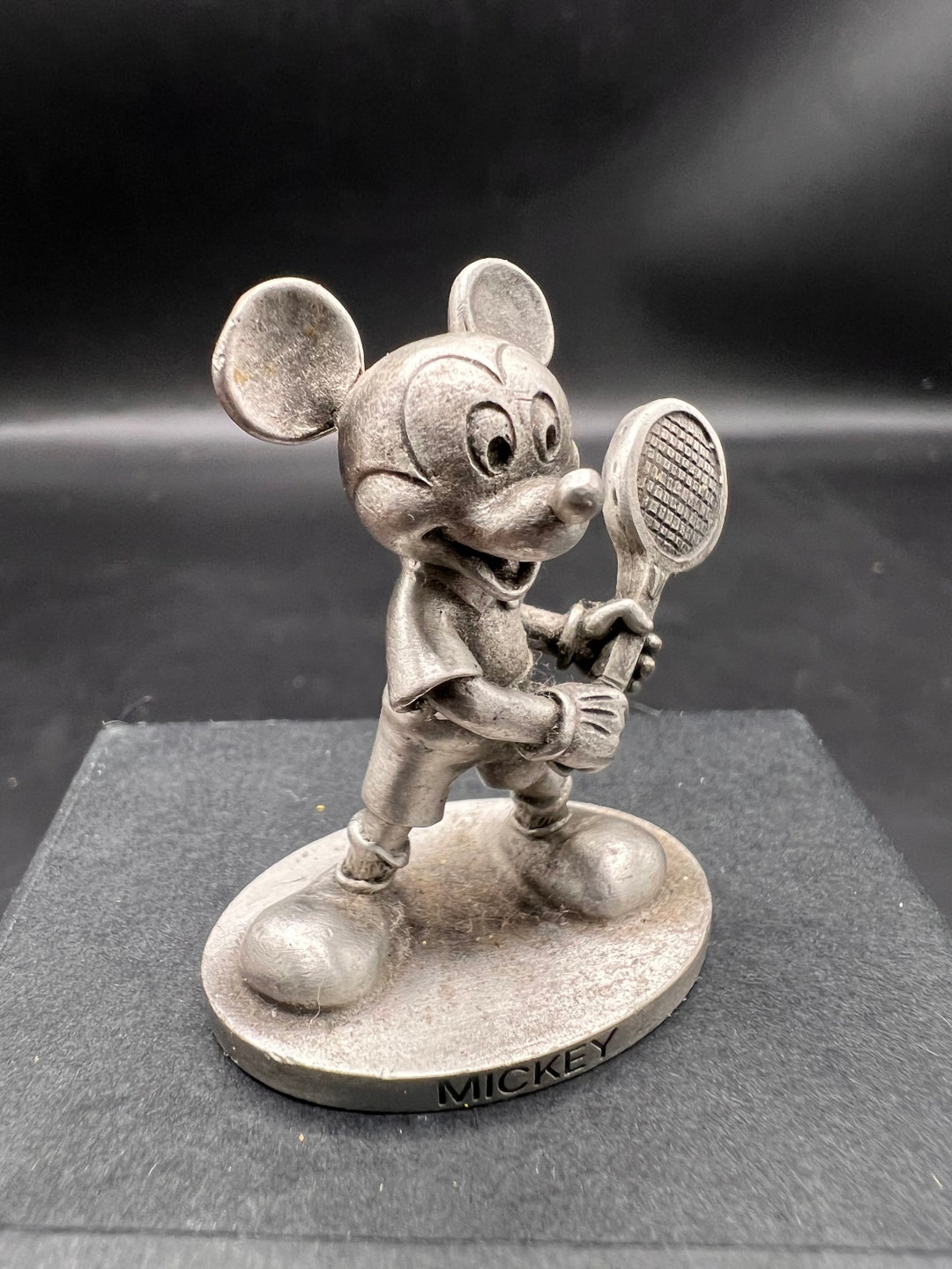 Walt Disney Prod. Fine Pewter Cartoon Mickey Mouse Tennis Racket Mini ...