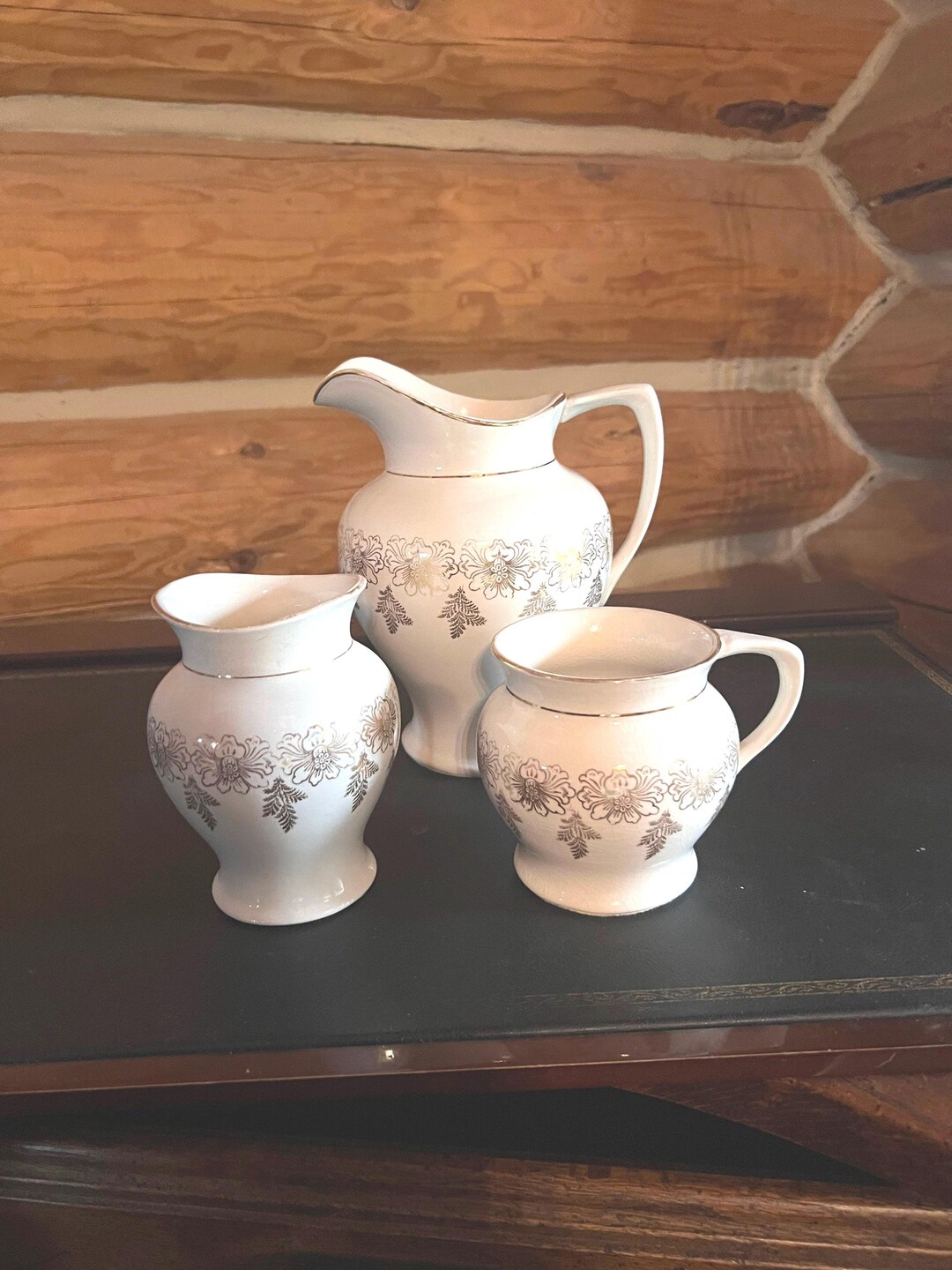 Antique HOMER LAUGHLIN Victorian Vanity Set 3 Wash Pitchers / Wash ...