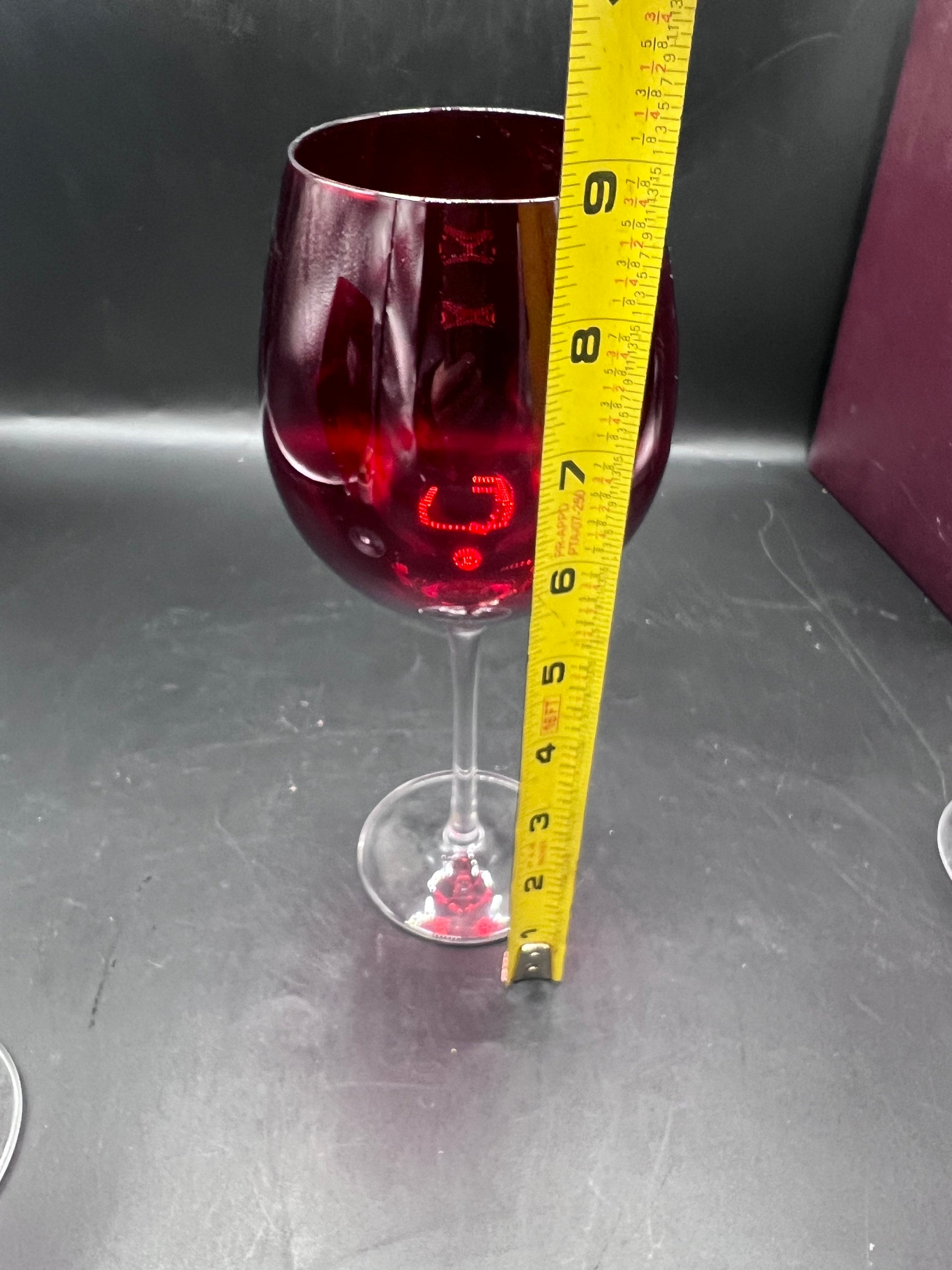 Vintage Ruby Red Glasses/ Wine Red Glasses - Etsy