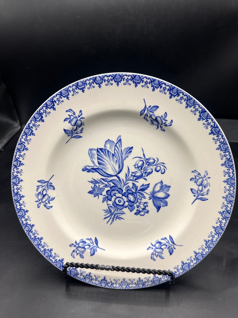 Rare Blue Floral Spode Plate - Etsy