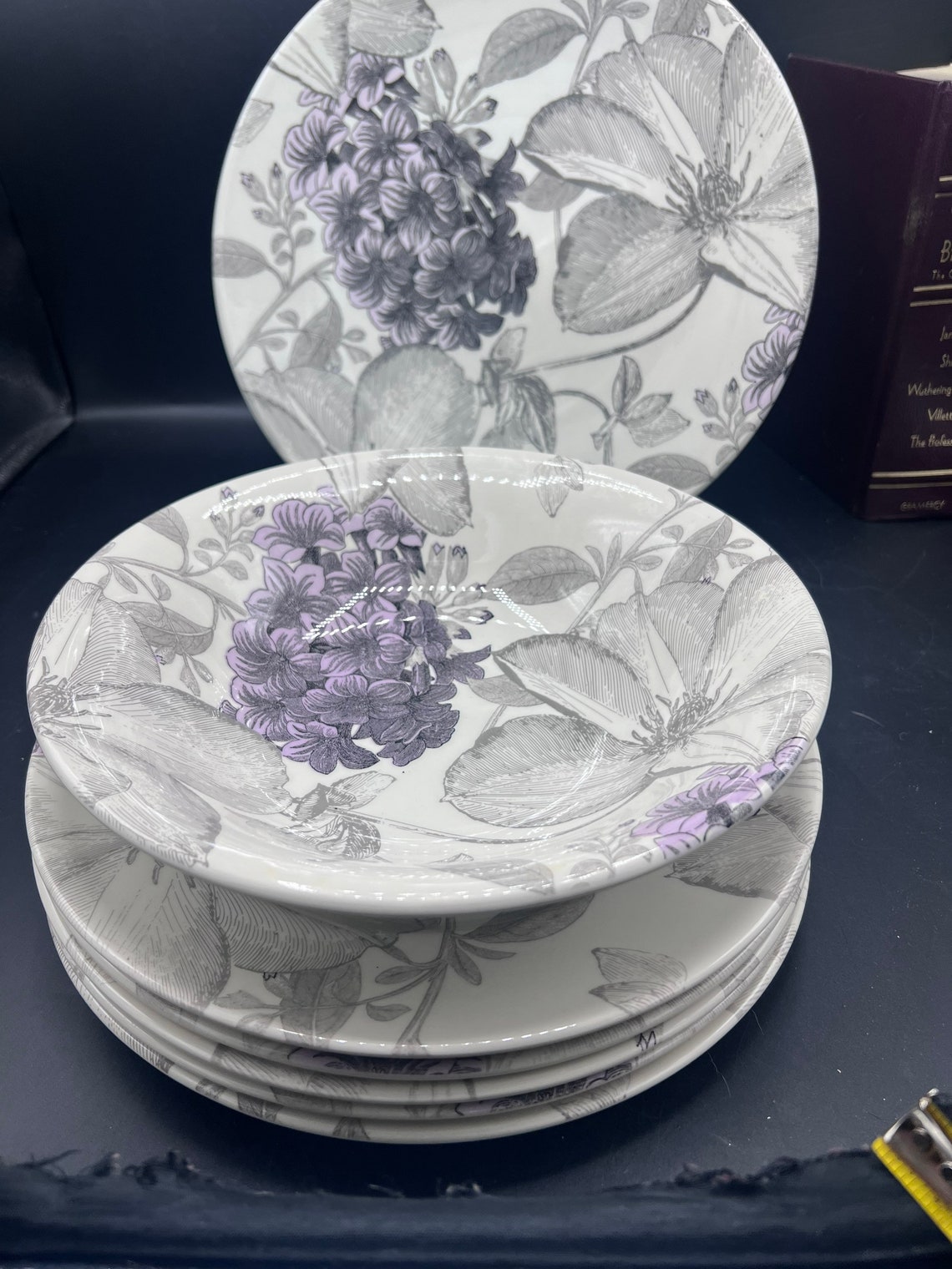 Clematis Purple by ANDREW TANNER England Dishes Dinner Plates Serving ...