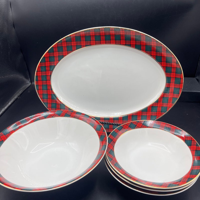 Plaid Dishes - Etsy