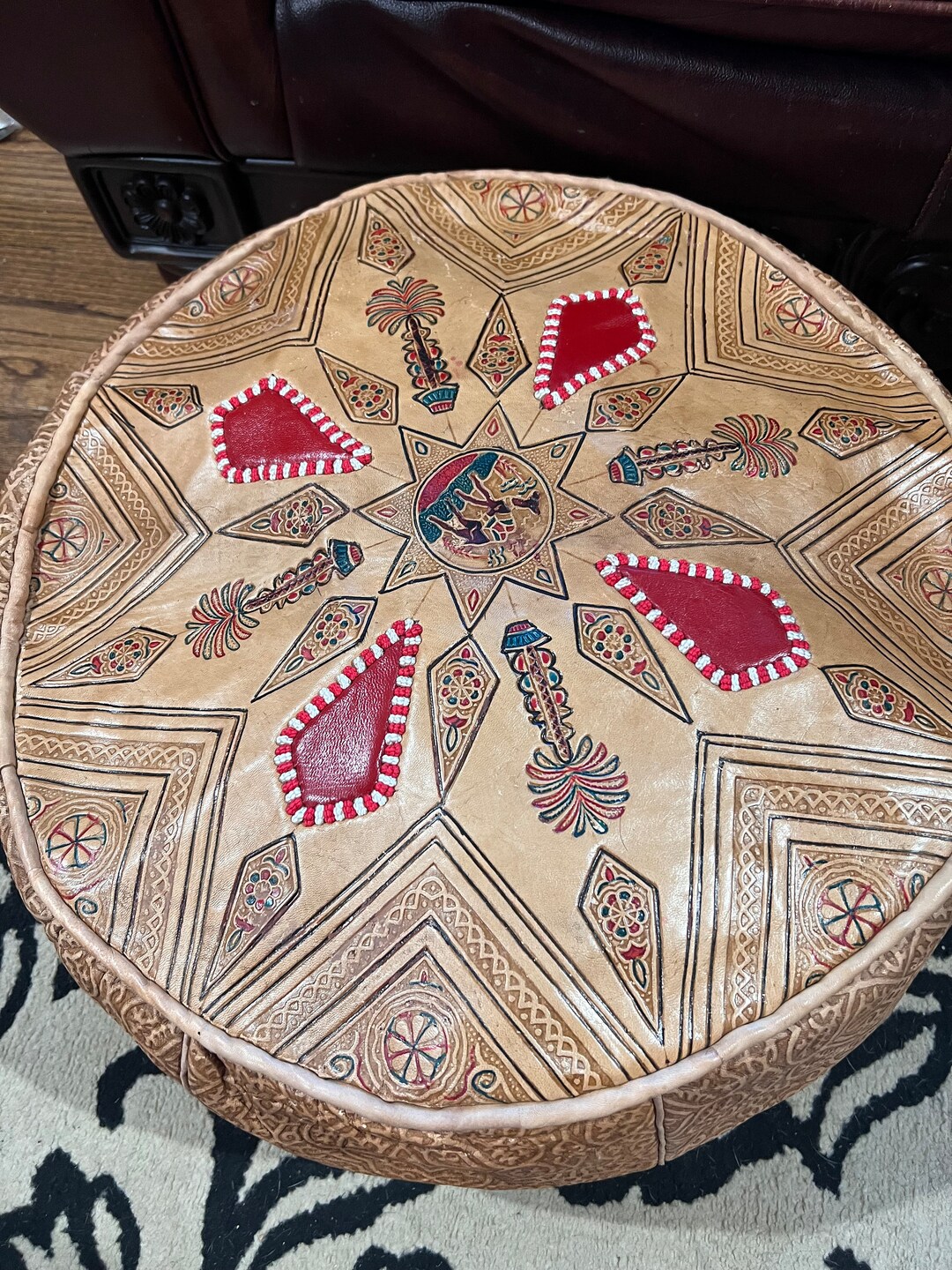 Hand Made Moroccan Poofs Hand Made 100% Leather Ottoman Comfortable ...