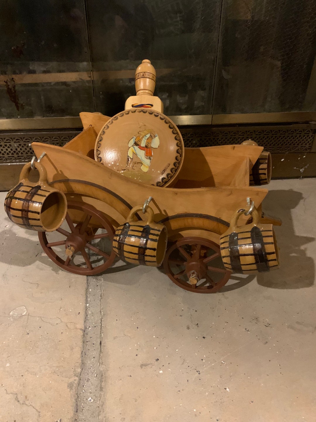 Vintage Romanian Traditional Gipsy Wagon /liquor Cabinet With Hand Made ...