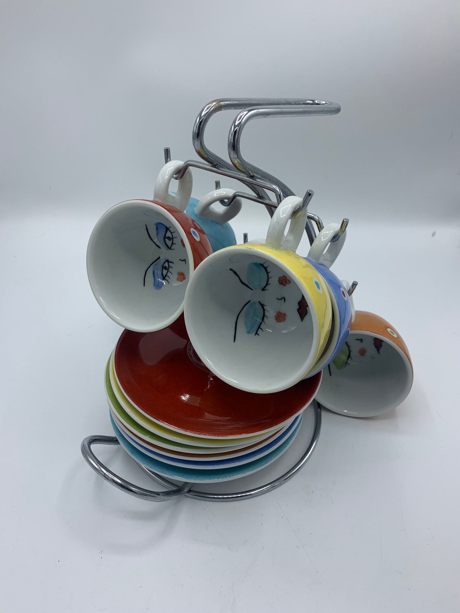 Schmid Vintage Tea Cup Set of 6 With Metallic Retro Holder - Etsy