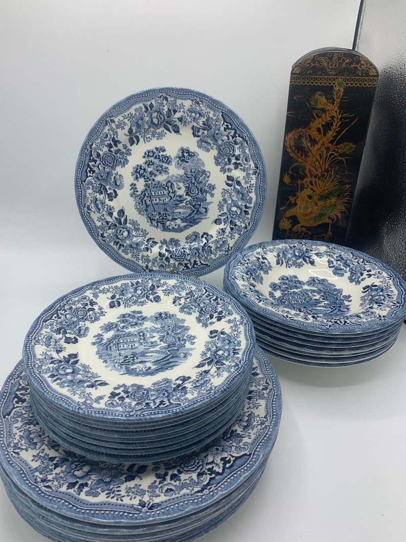 Churchill the Brook Blue Setting for One - Etsy