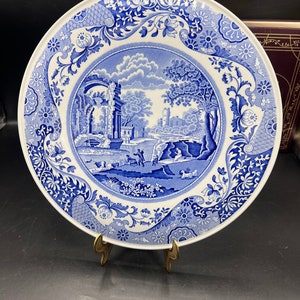 Blue Italian by SPODE Flat Large Cake Plate/ Trivet - Etsy
