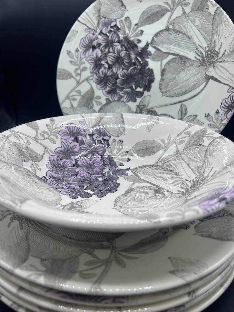 Clematis Purple by ANDREW TANNER England Dishes Dinner Plates Serving ...