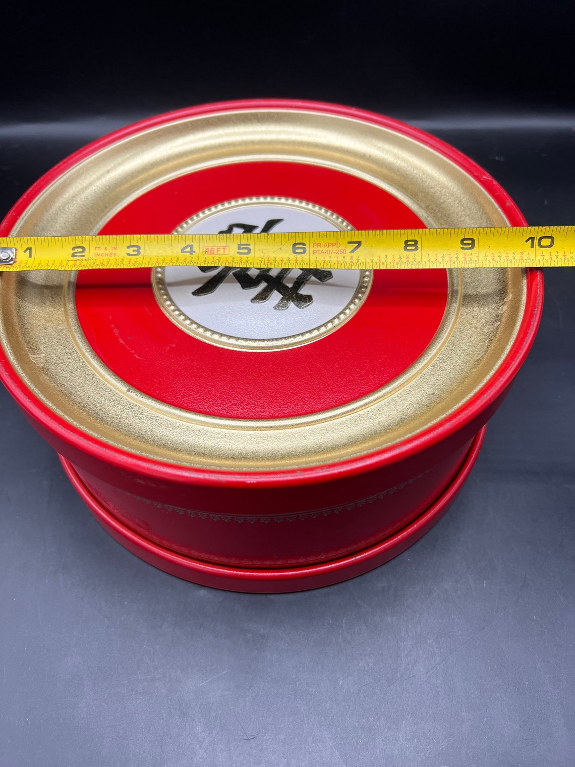 Double Happiness Chinese Metal Tin Round Container Red Gold Color ...