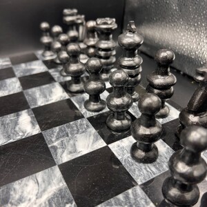13 Inch Hand Carved Marble/ Granite Chess Set Mexico, "sophisticate" - Etsy