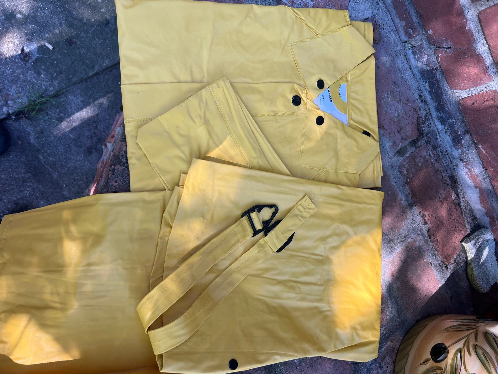 Falcon Industrial Thick Rubber Rain Jacket With Hood Yellow / - Etsy