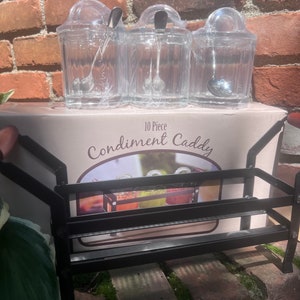 10 Piece Condiment Caddy , Glass and Metal New - Etsy