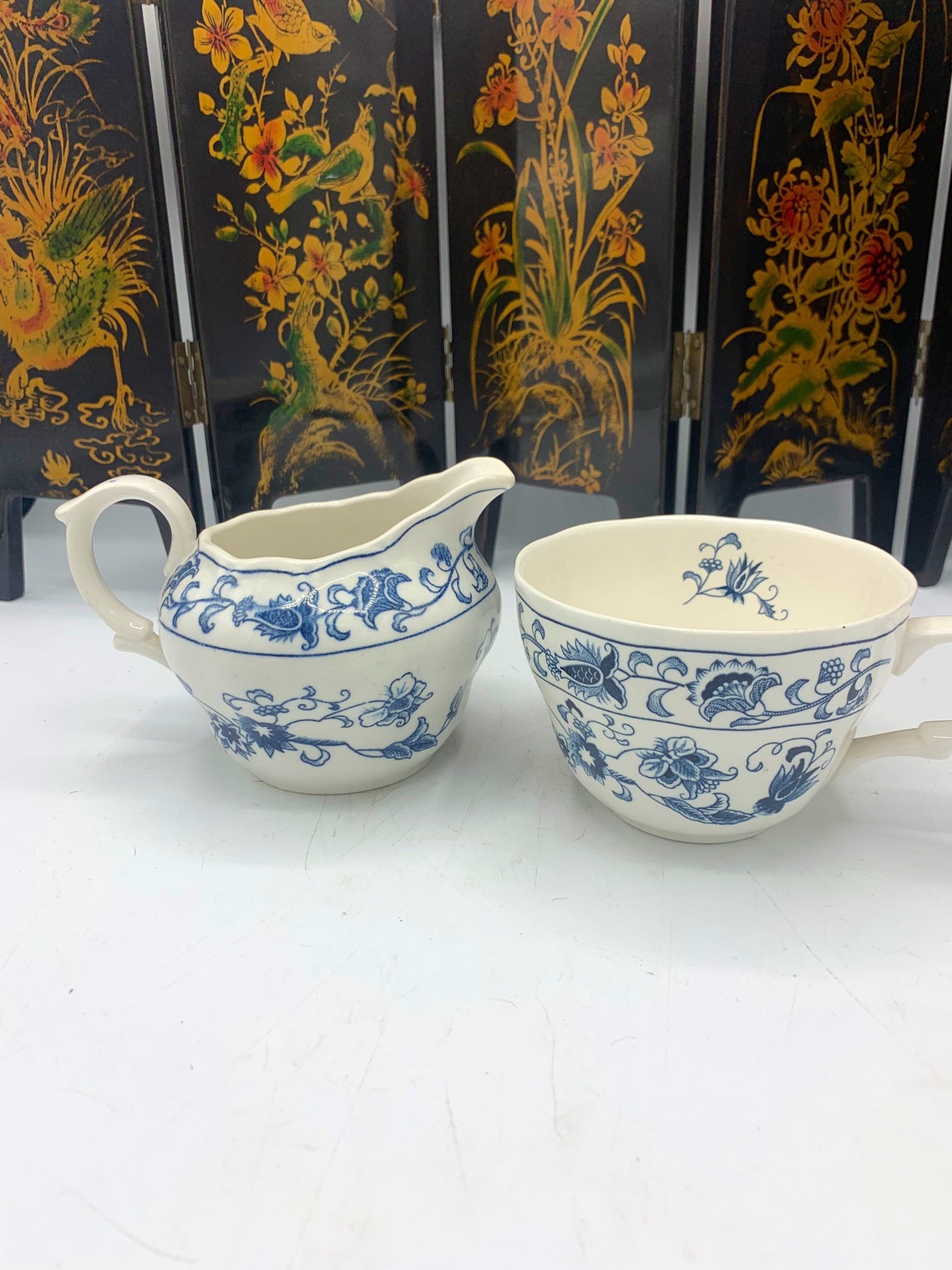 Ming Tree Double Phoenix Ironstone Nikko Japan Blue and White - Etsy