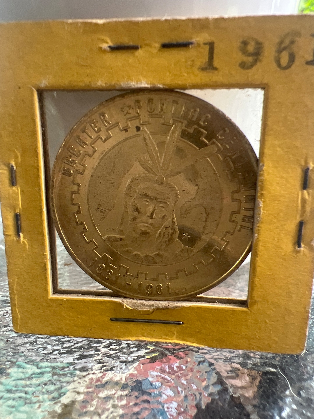 Greater Pontiac Michigan 1961 Centennial Indian Souvenir Token Coin 50 ...