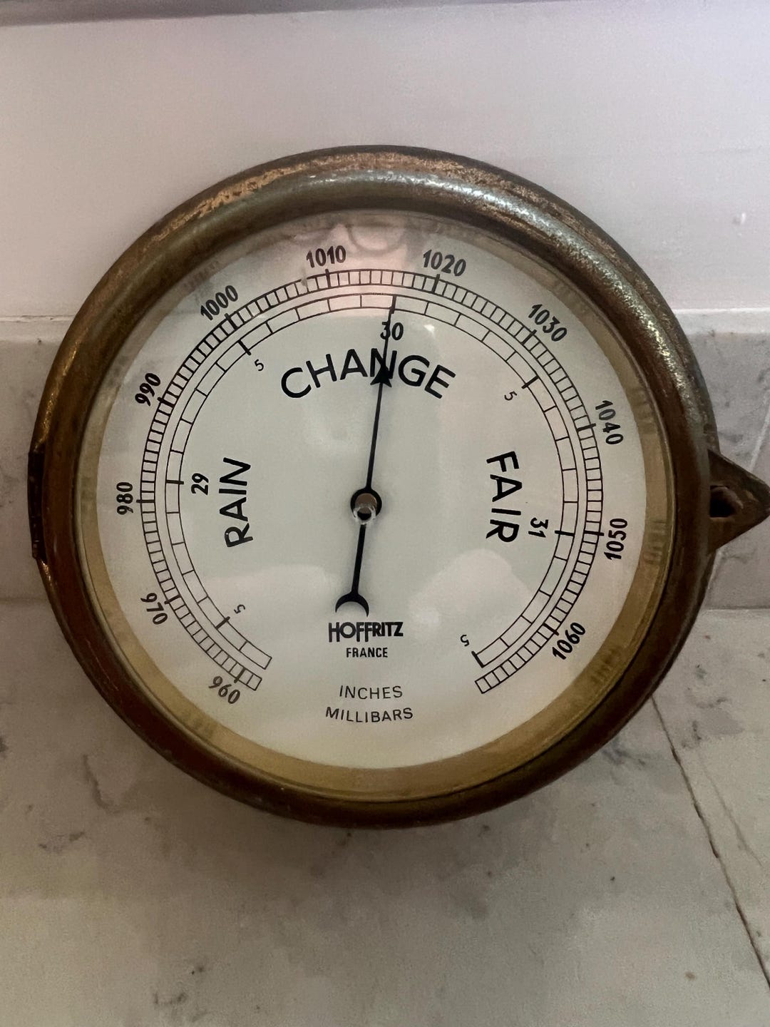 Vintage Hoffritz Ship Brass Barometer/ Nautical Barometer. Solid Brass ...