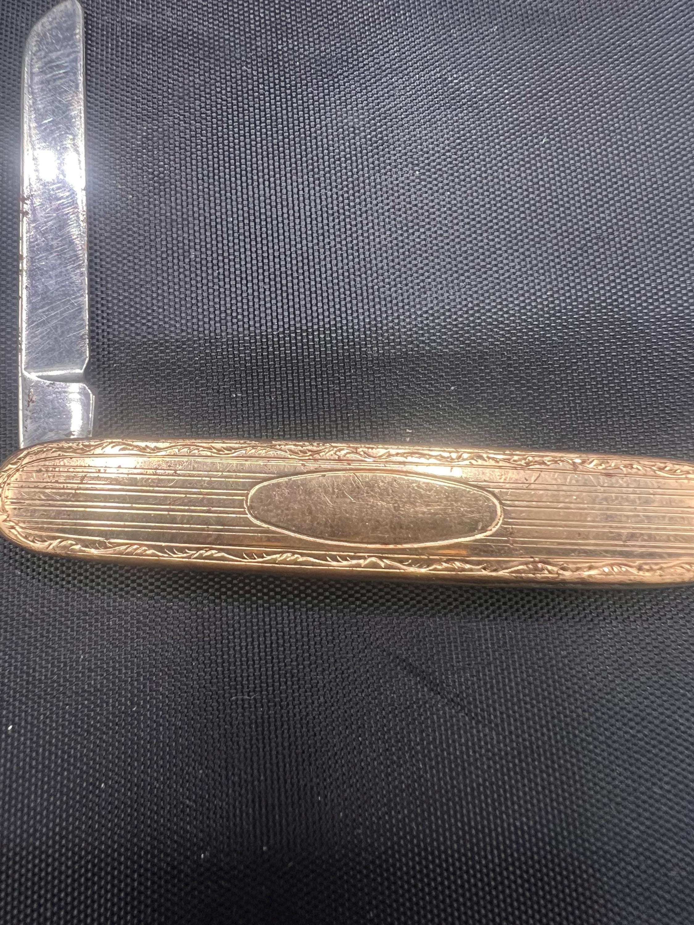 Antique 14K Gold Filled Pocket Knife, 2-3/4" Long, 1/2" Wide (without ...