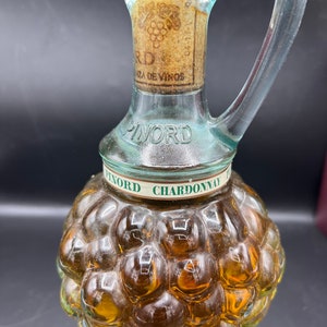 Vintage Italian Wine Bottle Tall Pressed Glass Pitcher , Wine Decanter ...